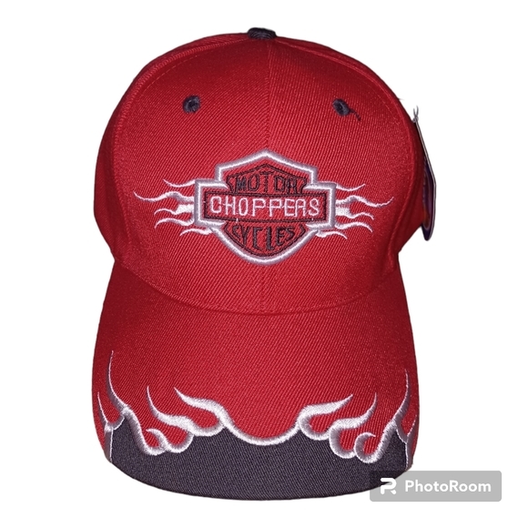 unknown | Accessories | New Motor Choppers Cycles Hat Fire Flame Red ...